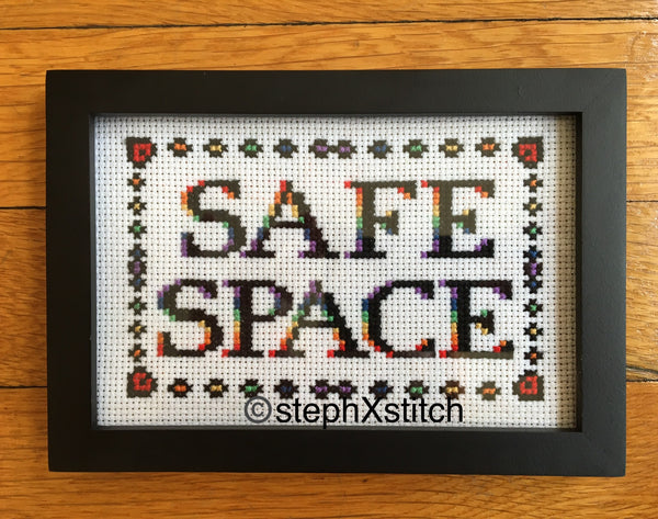 Safe Space LGBTQIA - PDF Cross Stitch Pattern – stephXstitch